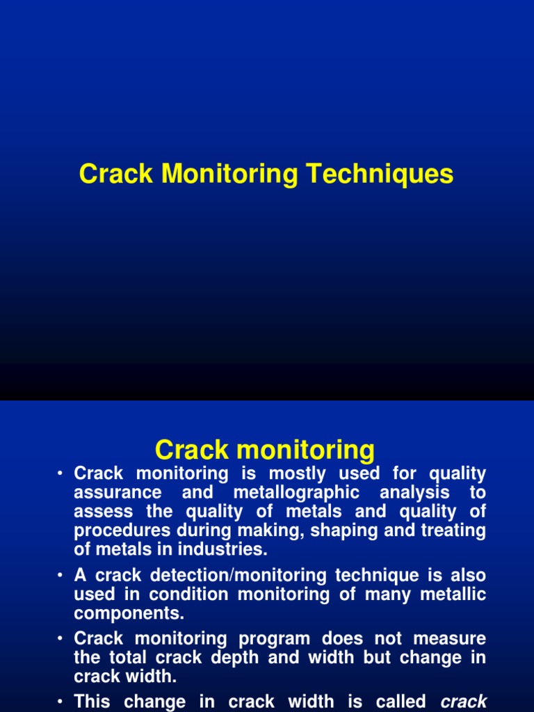 Crack Monitoring Techniques | PDF | Nondestructive Testing ...
