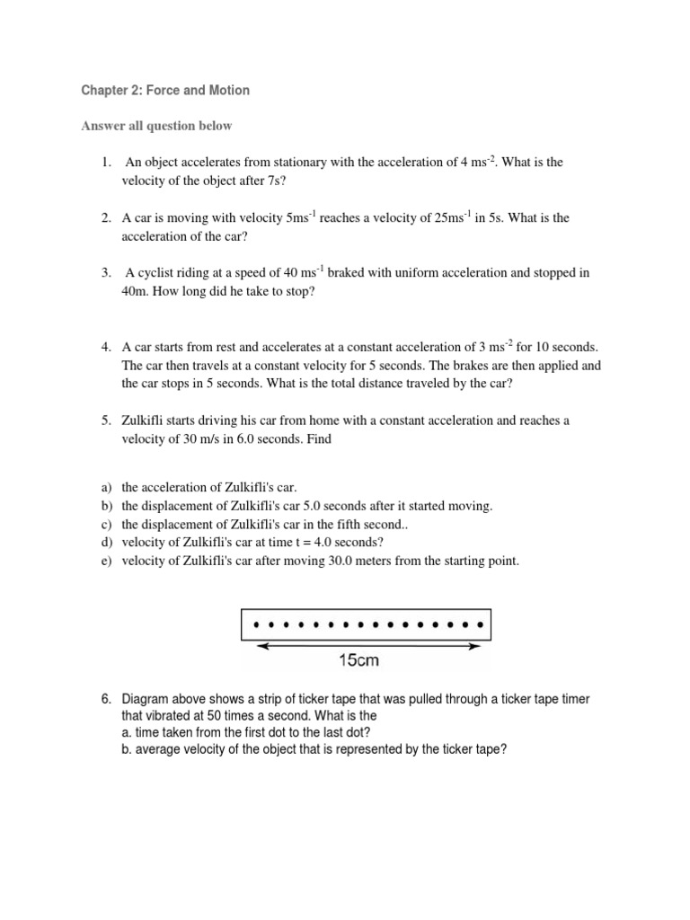 Chapter 2 Force and Motion | PDF | Velocity | Force