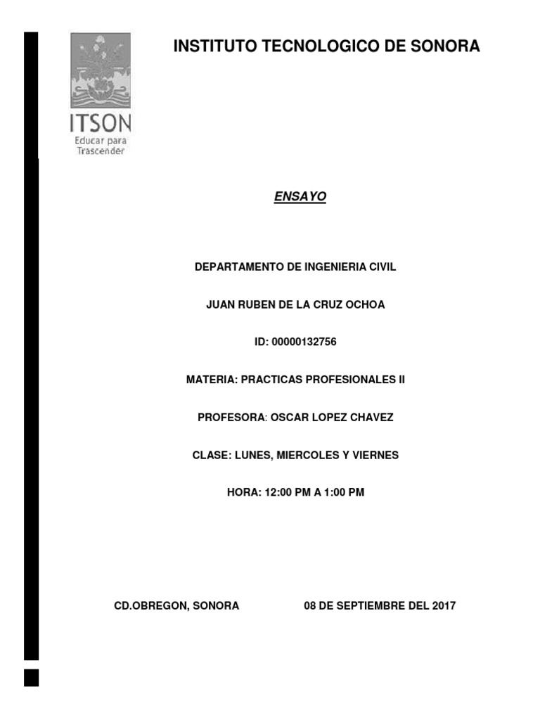 Formato Portada Itson | PDF