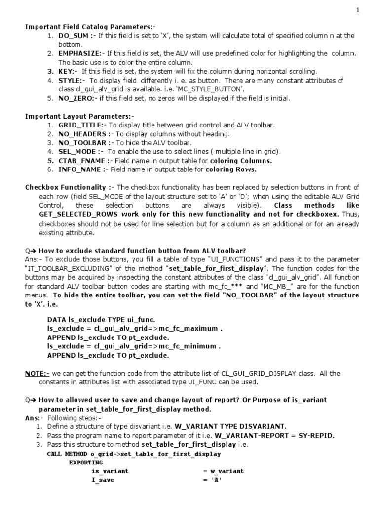 Alv Oops Events | PDF | Subroutine | Parameter (Computer Programming)