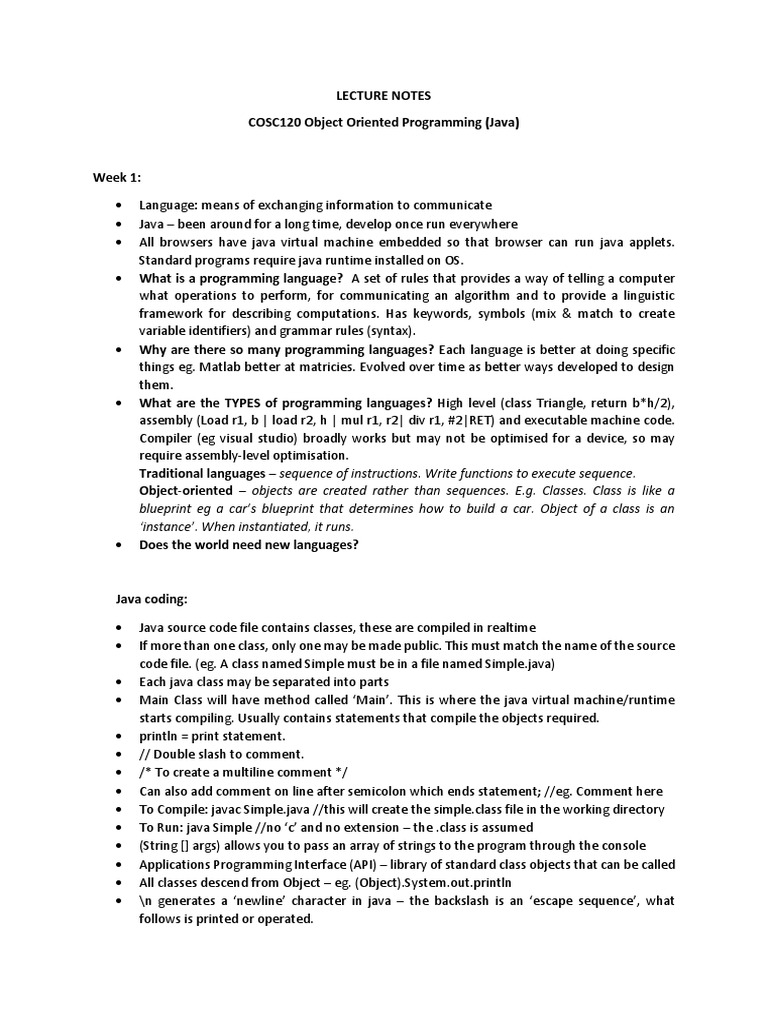 Notes On Web Programming Pdf Java Programming Language Class