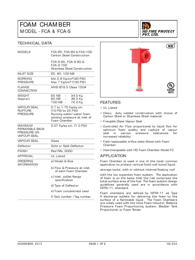 Foam Chamber Data Sheet | PDF | Foam | Pipe (Fluid Conveyance)