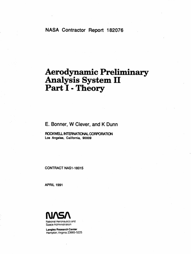 Aerodynamics Theory Nasa PDF | PDF