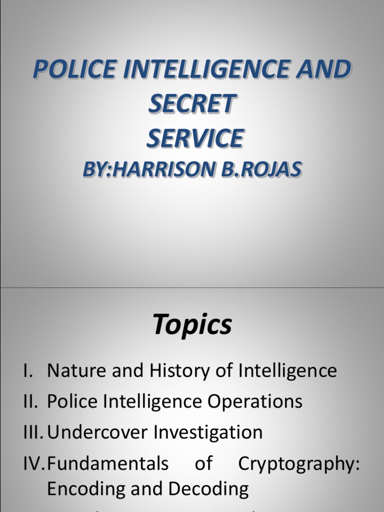 Review PPT in Police Intelligence and Secret Service (2014) | PDF ...