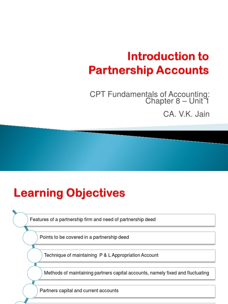 Introduction To Partnership Accounts | PDF | Partnership | Debits And ...
