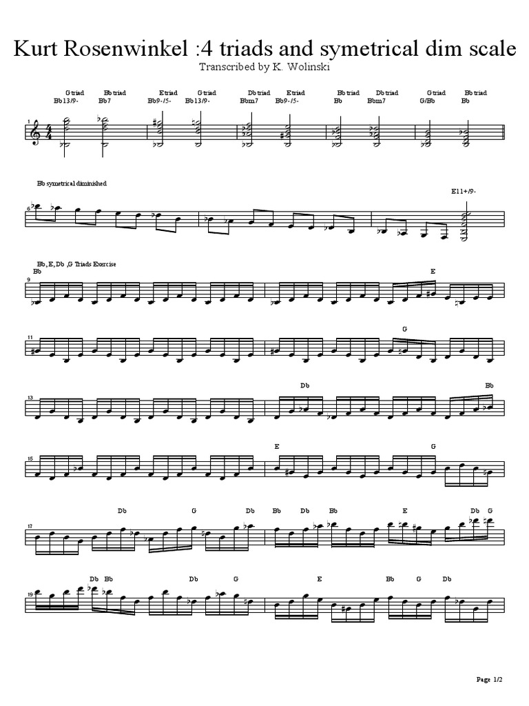 Kurt Rosenwinkel Triads and Symetrical Dim Scale | PDF