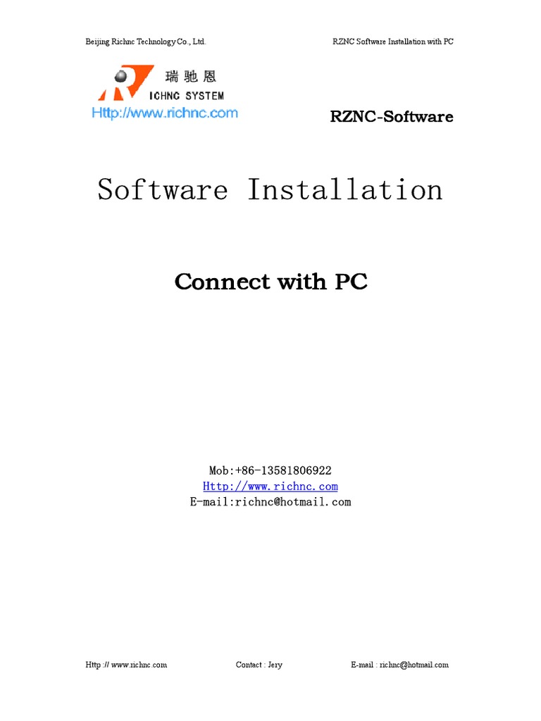 Software Installation: Connect Connect Connect Connect With With With ...