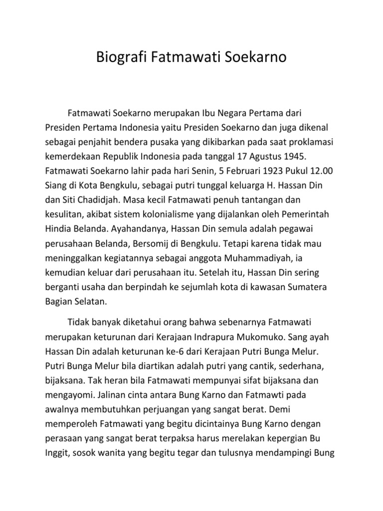 Biografi Fatmawati Soekarno | PDF