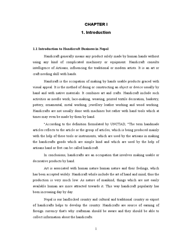 1.1 Introduction To Handicraft Business in Nepal | PDF | Crafts | Bronze