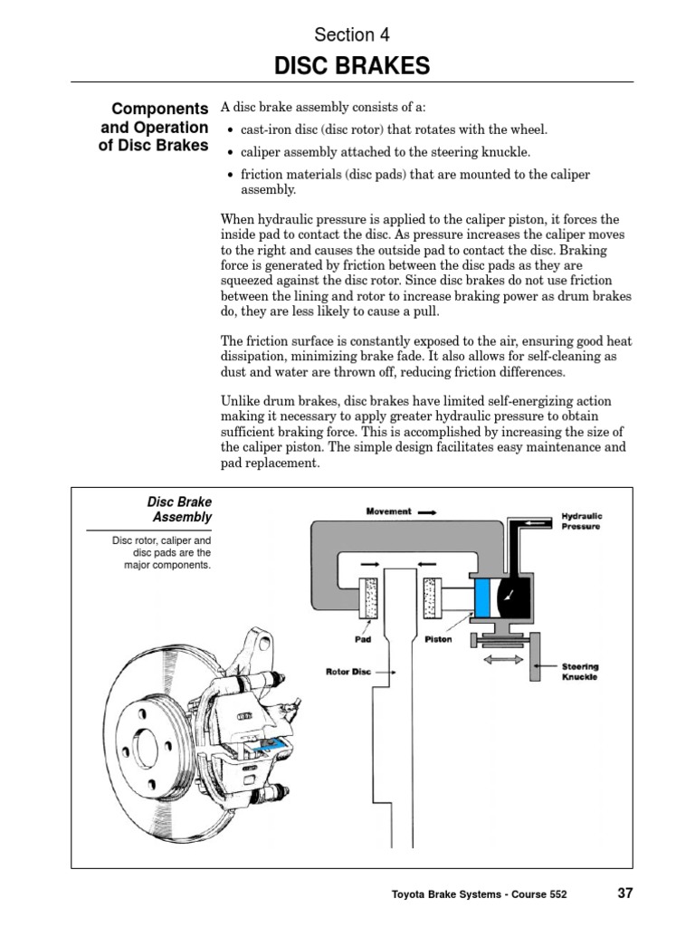 Components and Operation of Disc Brakes | PDF | Brake | Vehicles