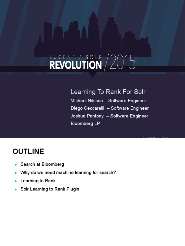 Learning To Rank in Solr | PDF | Apache Solr | Information Retrieval