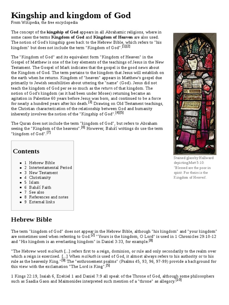Kingship and Kingdom of God | Kingship And Kingdom Of God | Bible Content