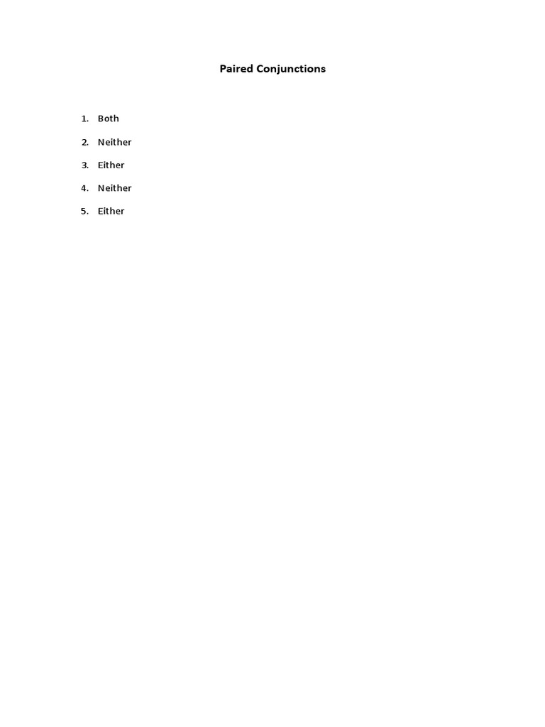 Paired Conjunctions Worksheet Ans PDF | PDF