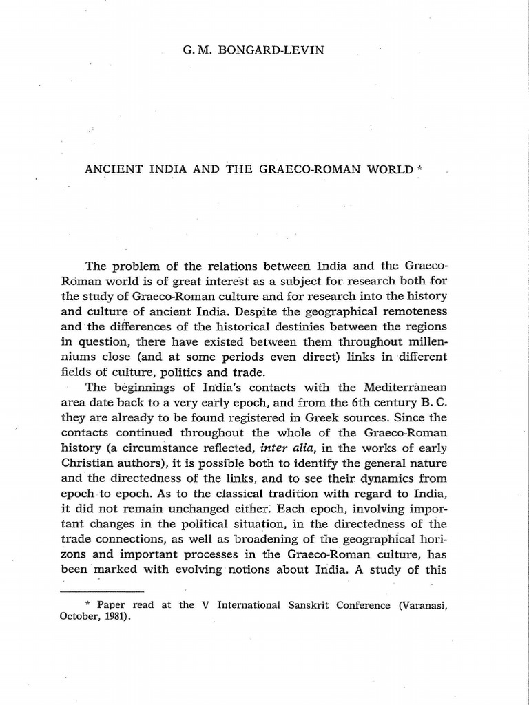 Ancient India and The Graeco-Roman World | PDF | Neoplatonism ...