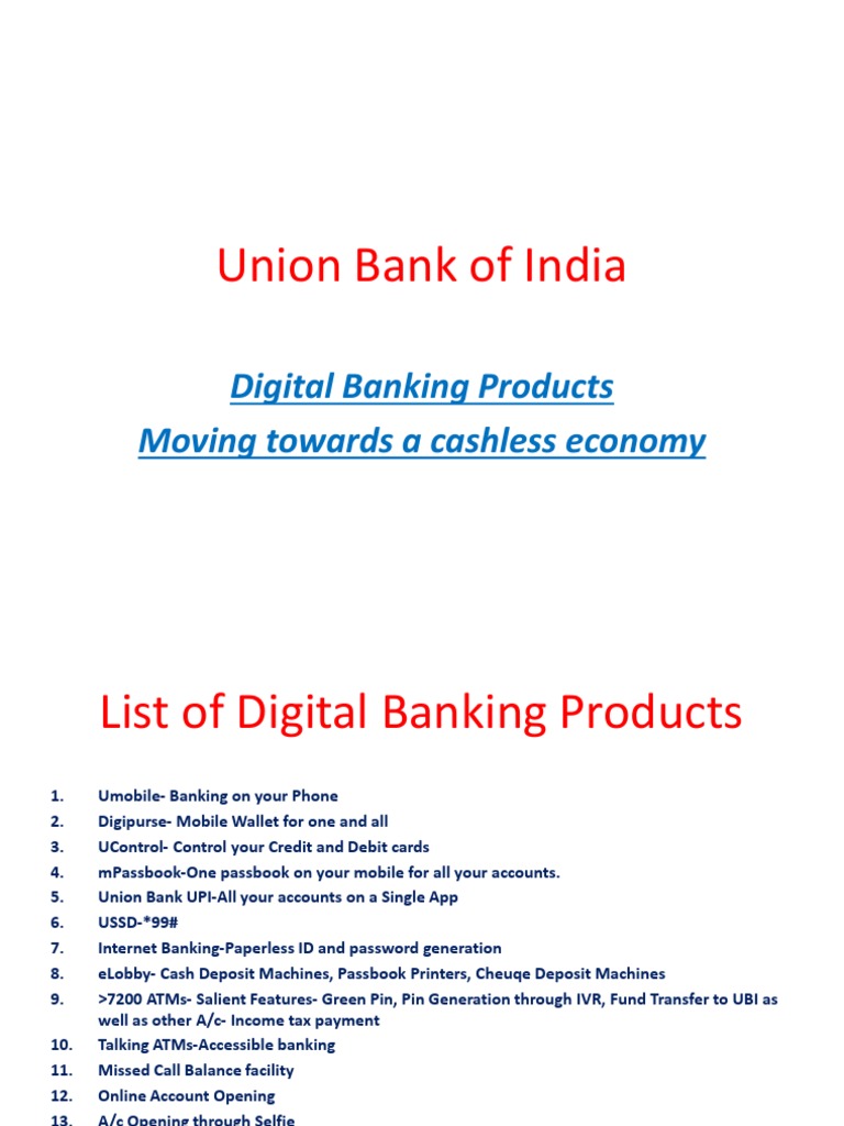 Digital Banking Products From UBI | PDF | Debit Card | Debits And Credits