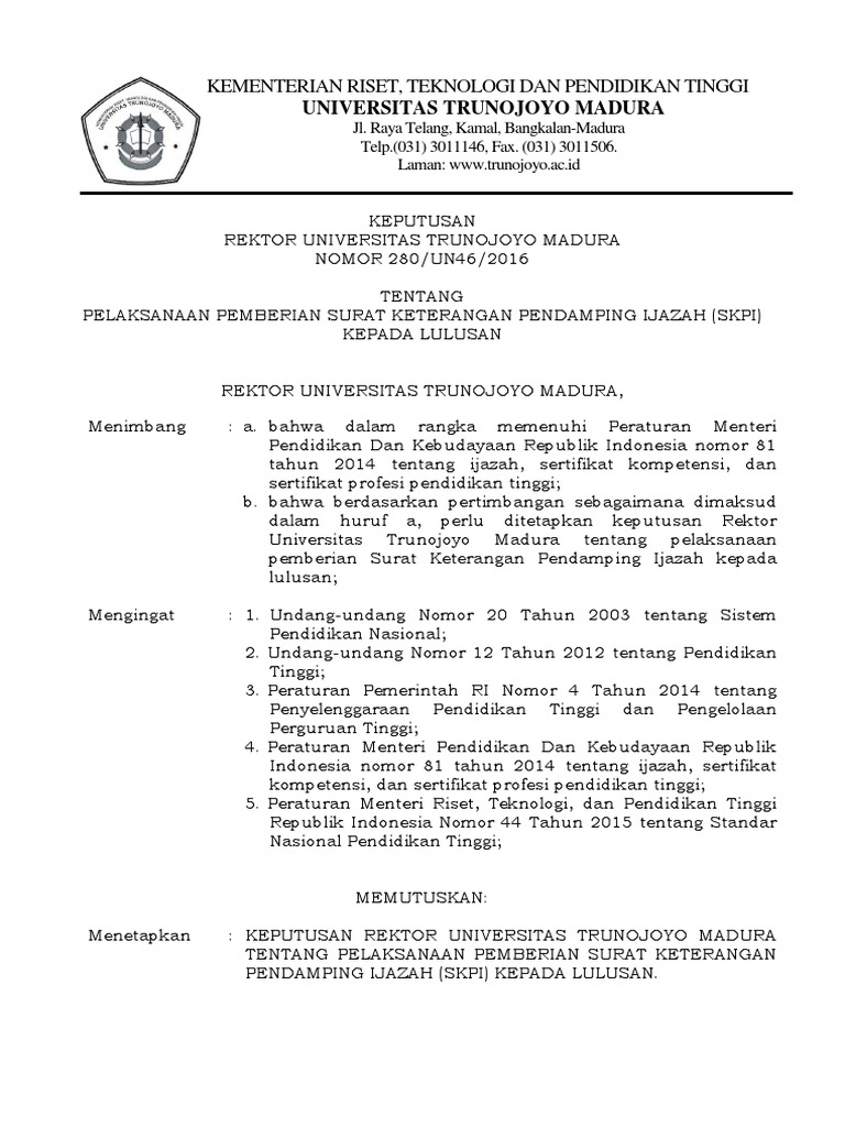 Pedoman SKPI SKP Dan SK Rektor - 2 - 2 PDF | PDF