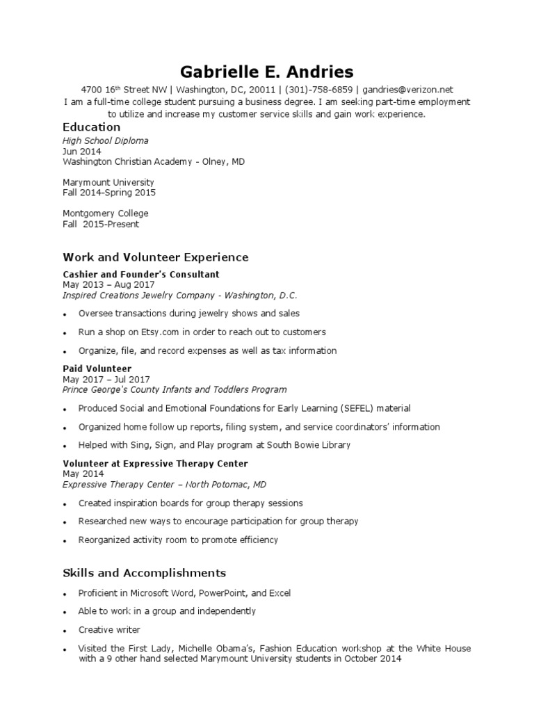 Gabrielle e Resume Final | PDF