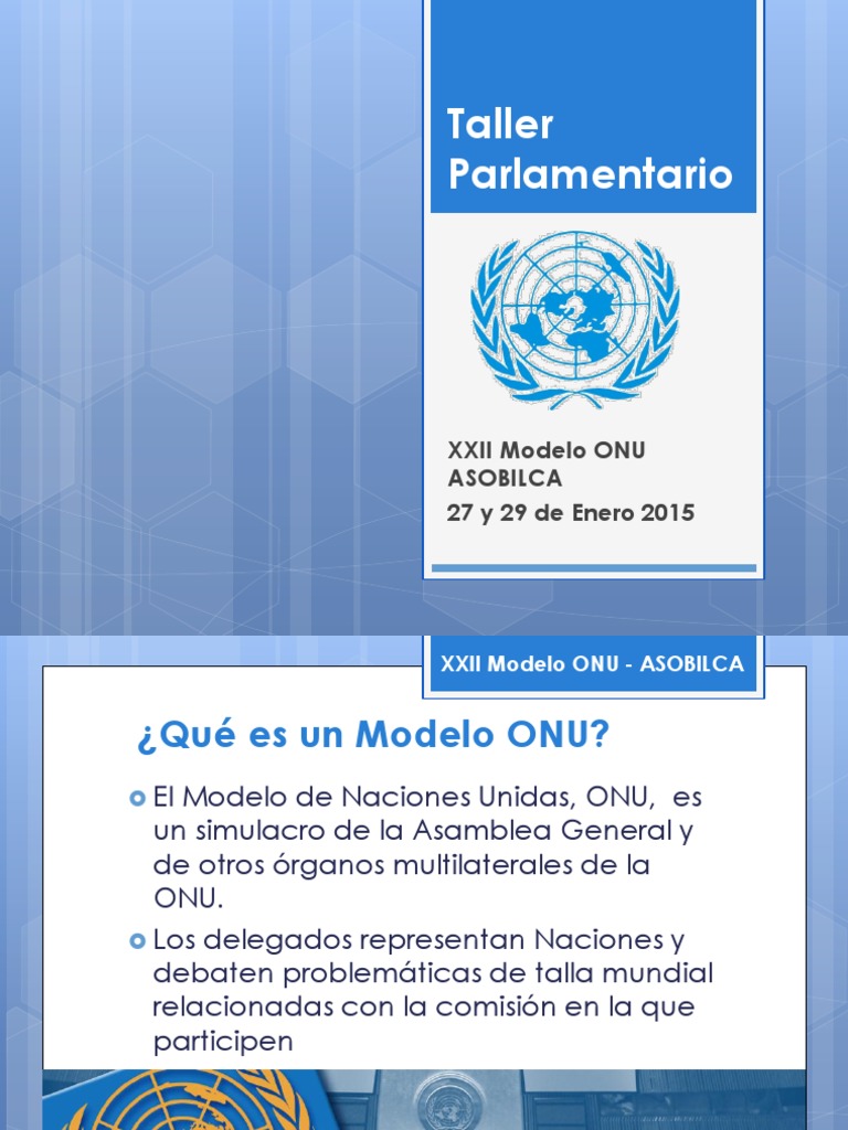 Taller XXII Modelo ONU ASOBILCA | PDF | Naciones Unidas | Relaciones ...