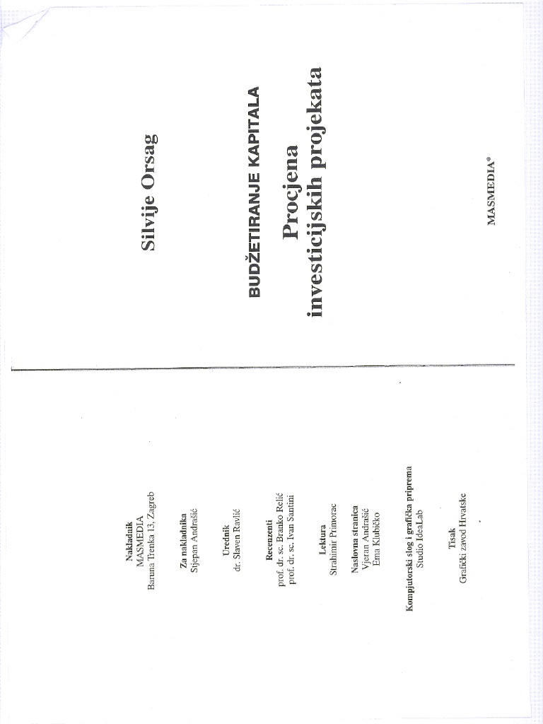 Budžetiranje Kapitala - SILVIJE ORSAG PDF | PDF