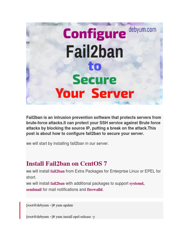 How To Use Fail2ban To Secure Your Server Against Brute-Force Attacks. | PDF | Secure Shell ...