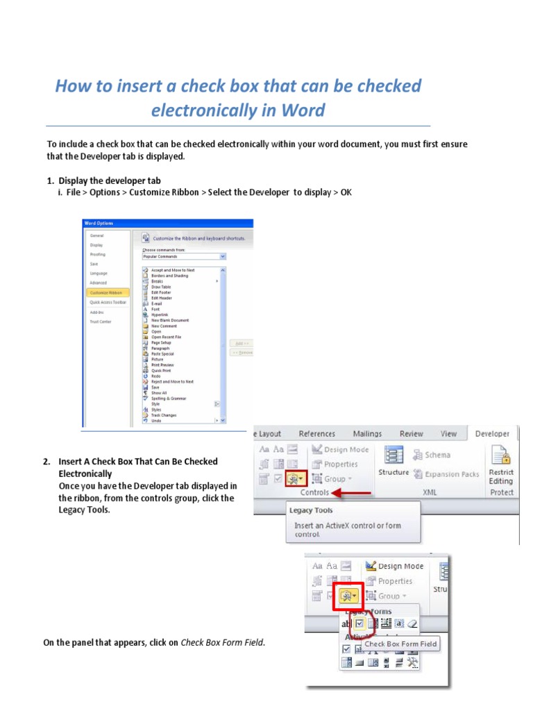 How To Add Check Box in Word | PDF | Career & Growth | Computers