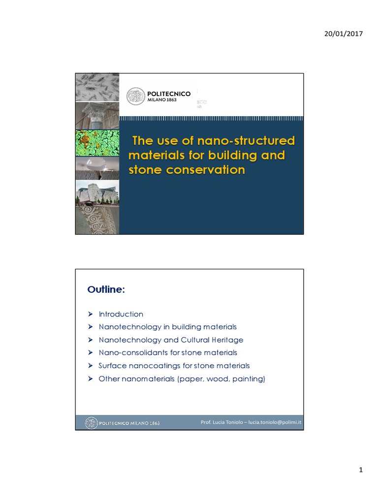 The Use of Nano-Materials For The Conservation of Historic Architecture ...