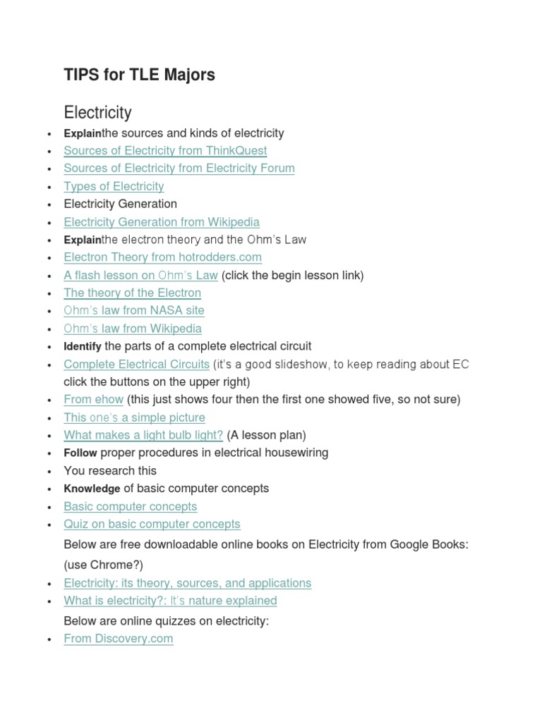 TIPS For TLE Majors | PDF | Metalworking | Printed Circuit Board