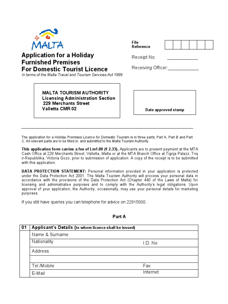 Application For Holiday Furnished Premises Domestic | PDF | Information ...