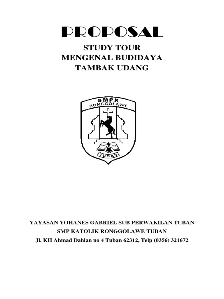 Proposal Study Tour SMPK Ronggolawe Tuban | PDF