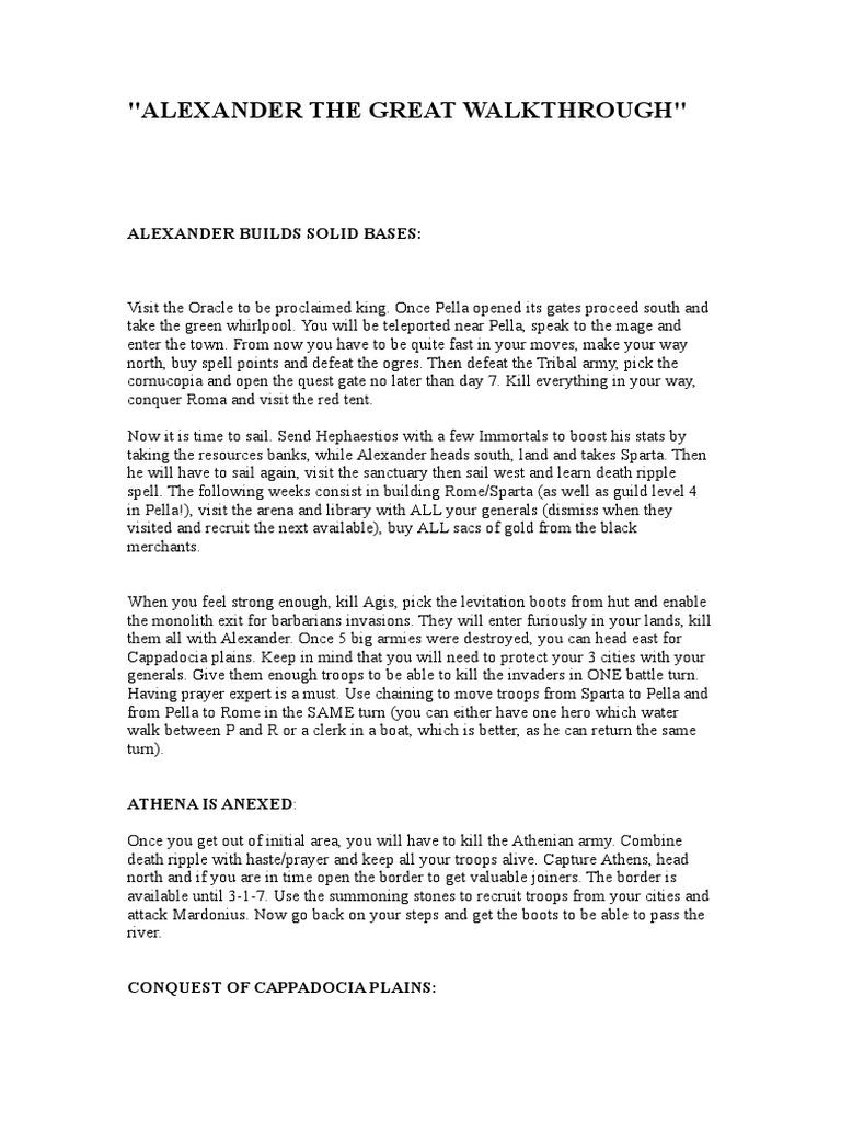 Alexander the Great Strategy Guide | PDF | Alexander The Great | Leisure