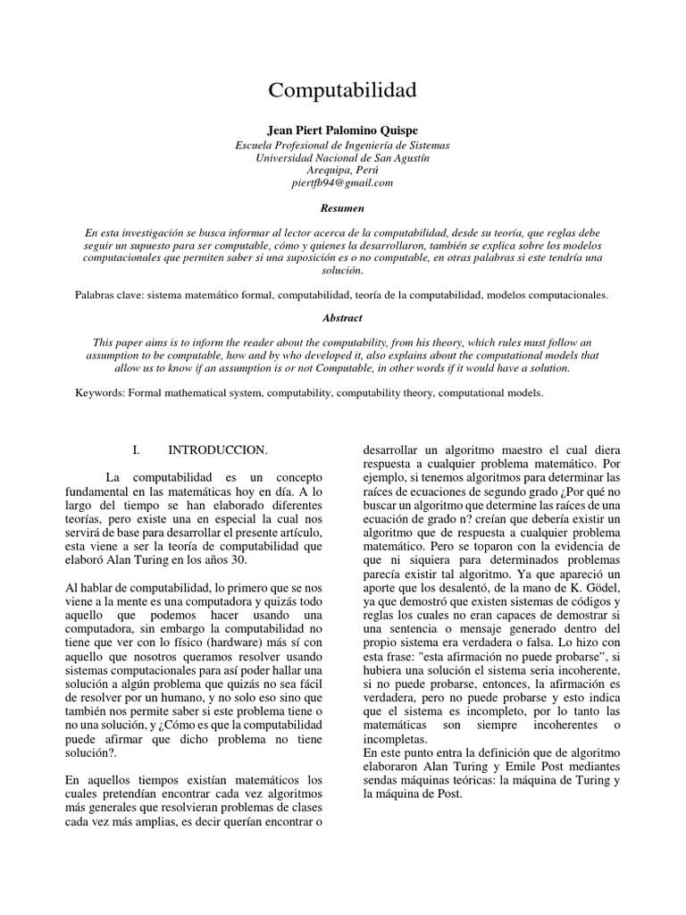 Teoría de la Computabilidad | PDF | Teoría de la computabilidad | Lógica