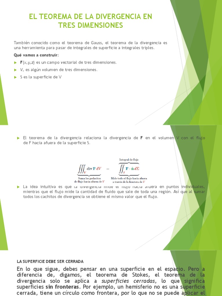 El Teorema de La Divergencia en Tres | PDF | Divergencia | Integral