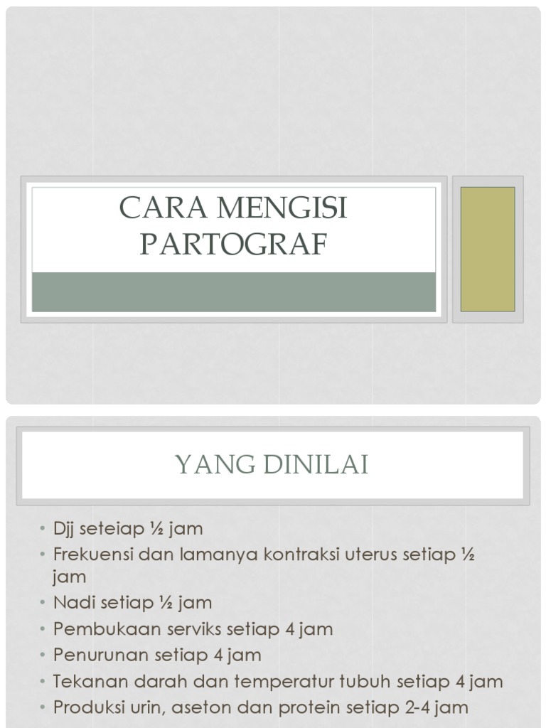 Cara Mengisi Partograf | PDF