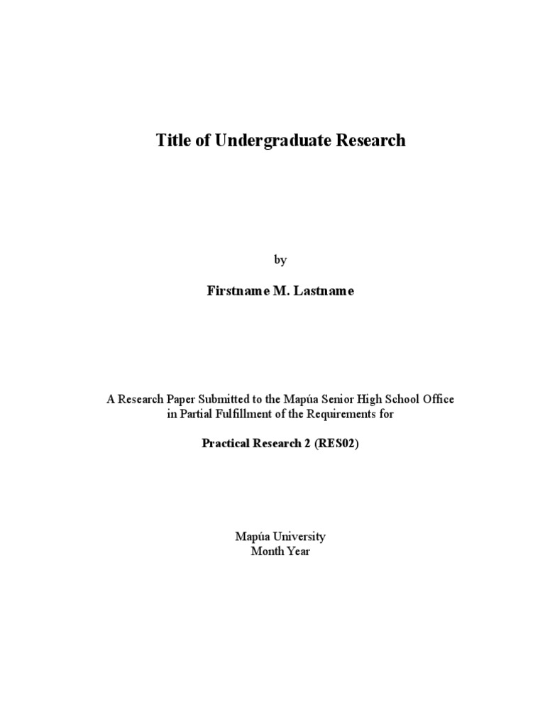 SHS Research Format Sample | PDF | Abstract (Summary) | Science
