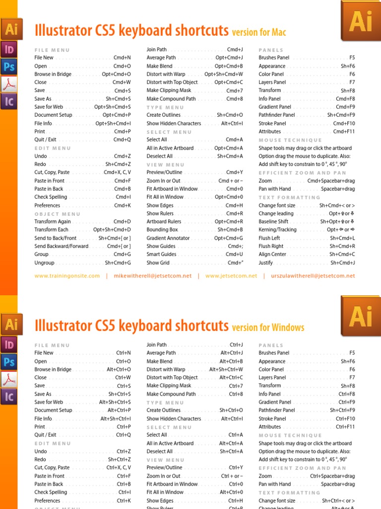 Illustrator Cs5 Keyboard Shortcuts | PDF | Adobe Illustrator | Ibm Pc ...
