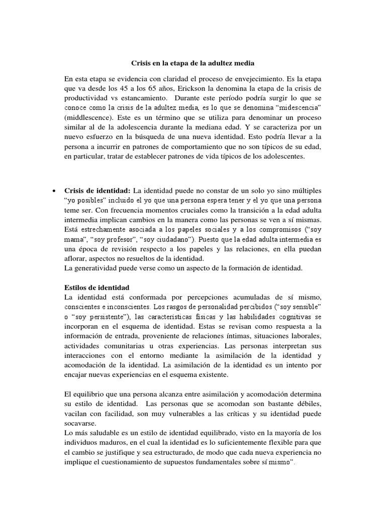 Crisis en La Etapa de La Adultez Media | PDF | Menopausia | Menstruación