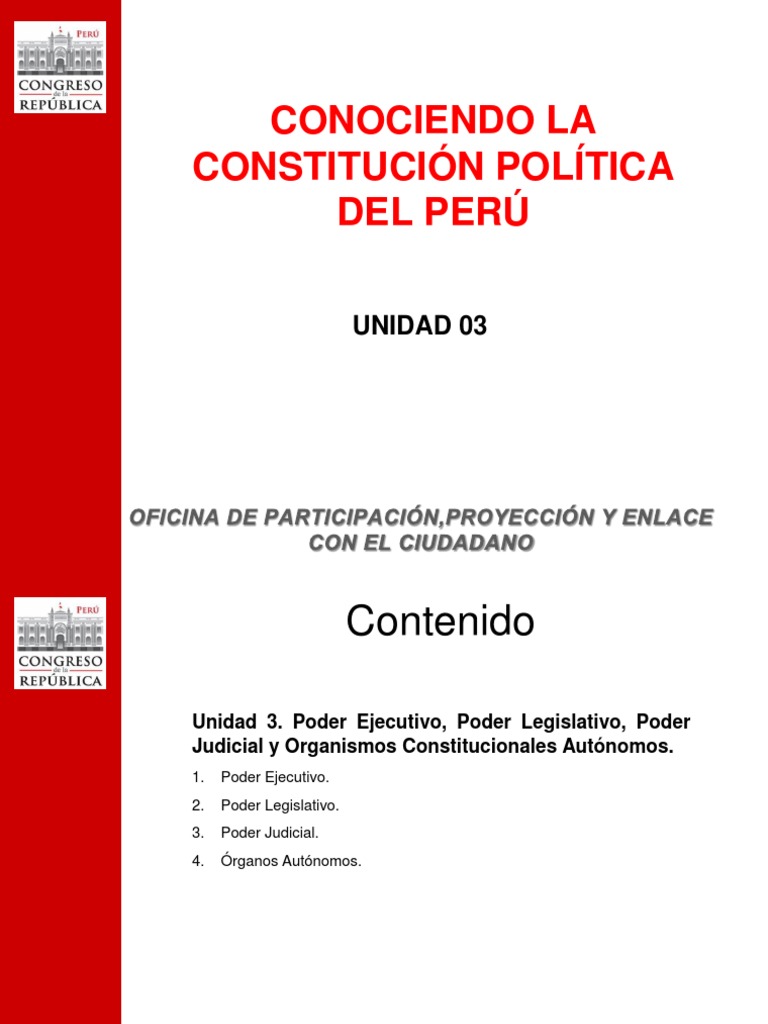 Conociendo La Constitución Politica Del Perú | PDF | Cortes Generales ...