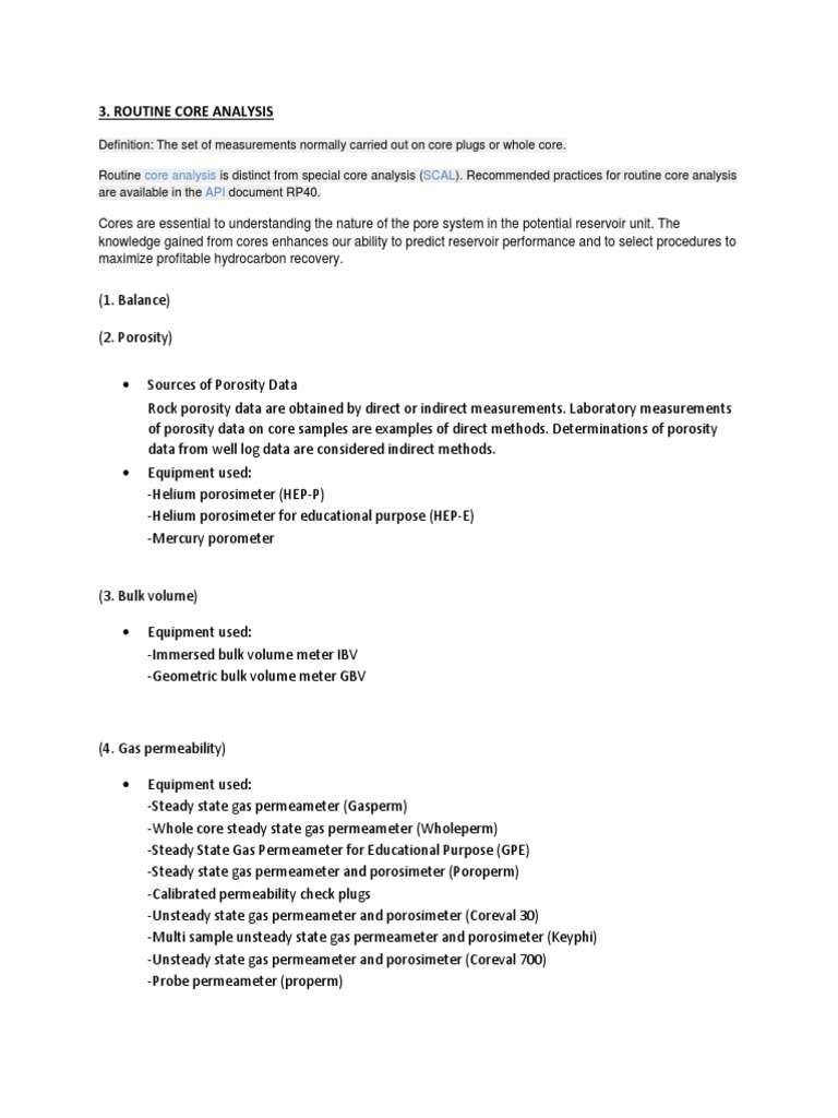 Routine Core Analysis | PDF | Permeability (Earth Sciences) | Petroleum ...