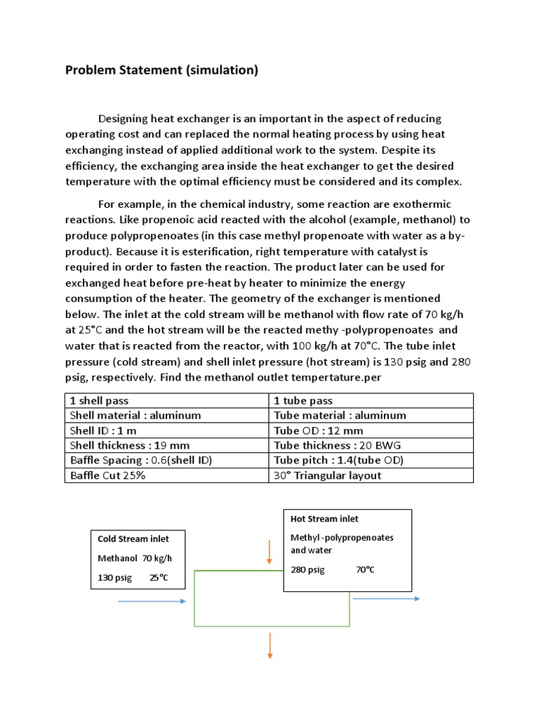 Problem Statement (Simulation) : Hot Stream Inlet | PDF