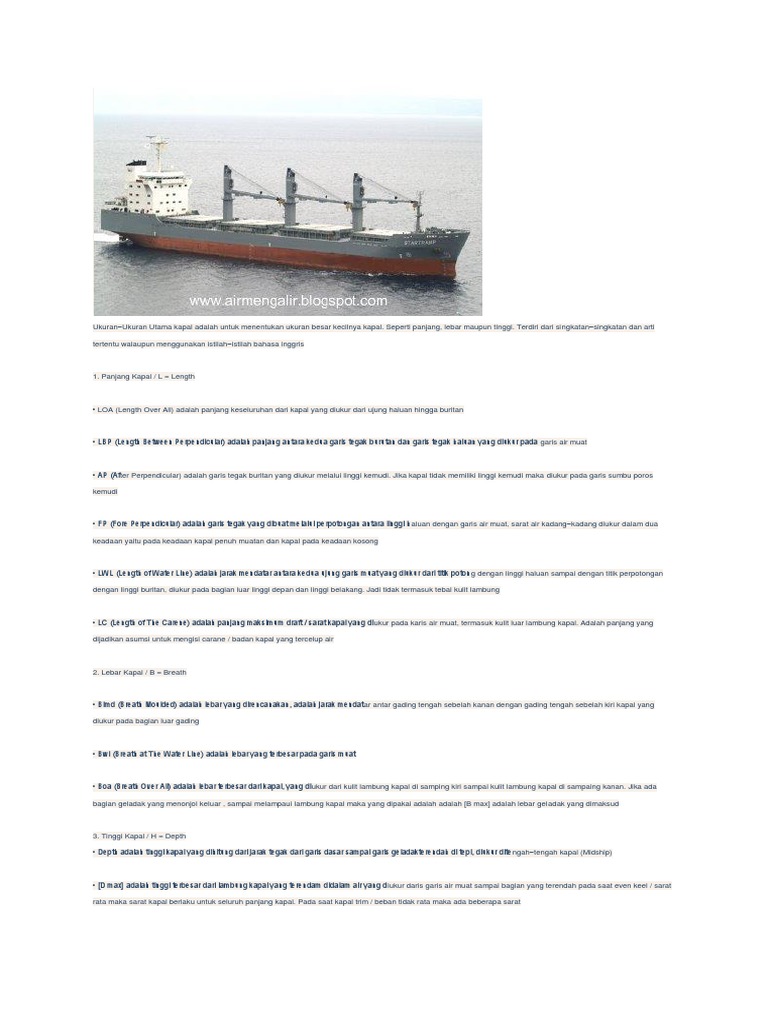Ukuran Utama Kapal | PDF