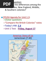 AP US History: Colonial Comparison Chart | PDF | Southern United States ...