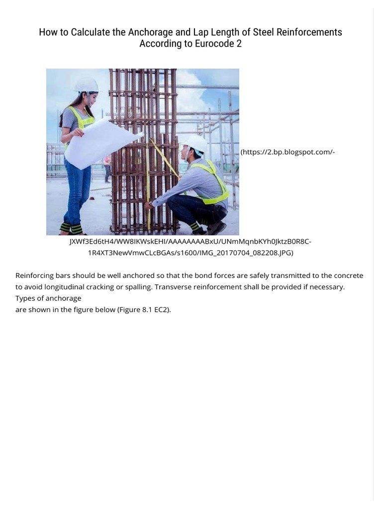 How To Calculate The Anchorage and Lap Length of Steel Reinforcements ...