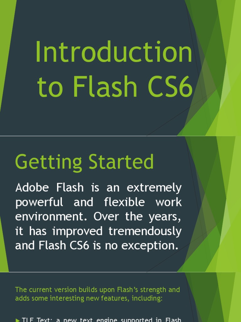 Introduction To Flash CS6 | PDF | Adobe Flash | Adobe Photoshop