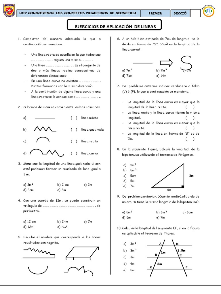 Ejercicios de Aplicación de Lineas | PDF | Longitud | Curva