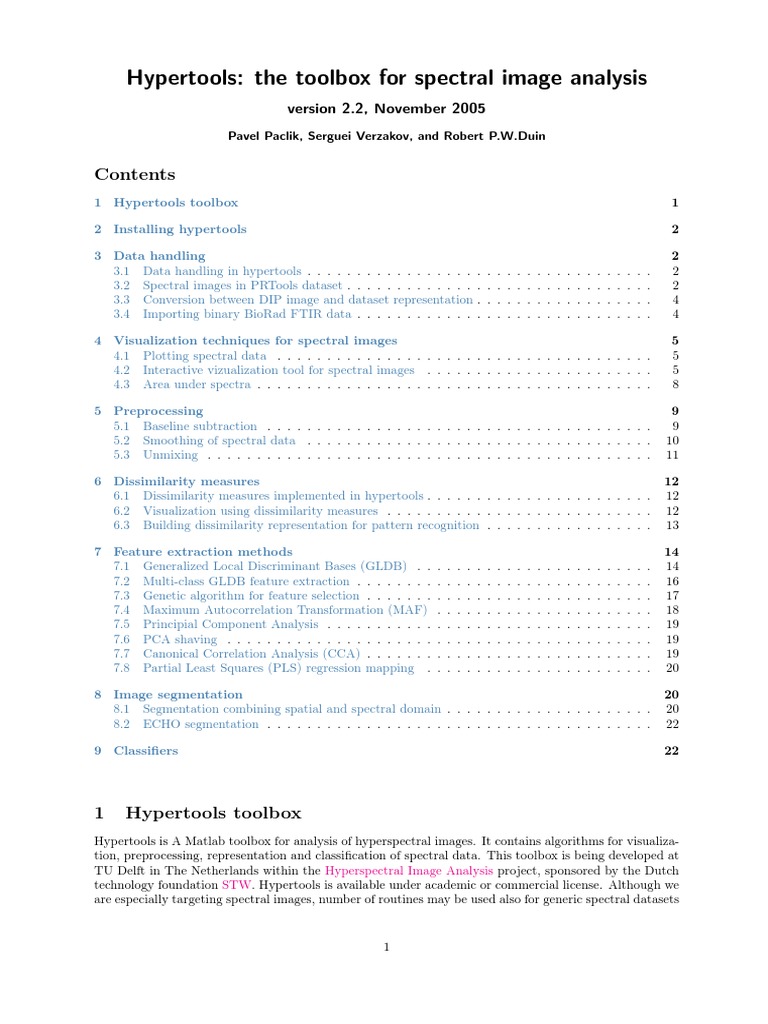 Hyper Tools | PDF | Principal Component Analysis | Spectrum