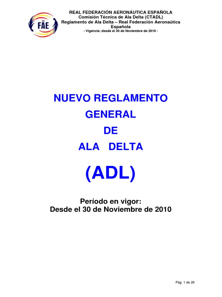 ReglamentoADL RFAE | PDF | Ala | Regulación