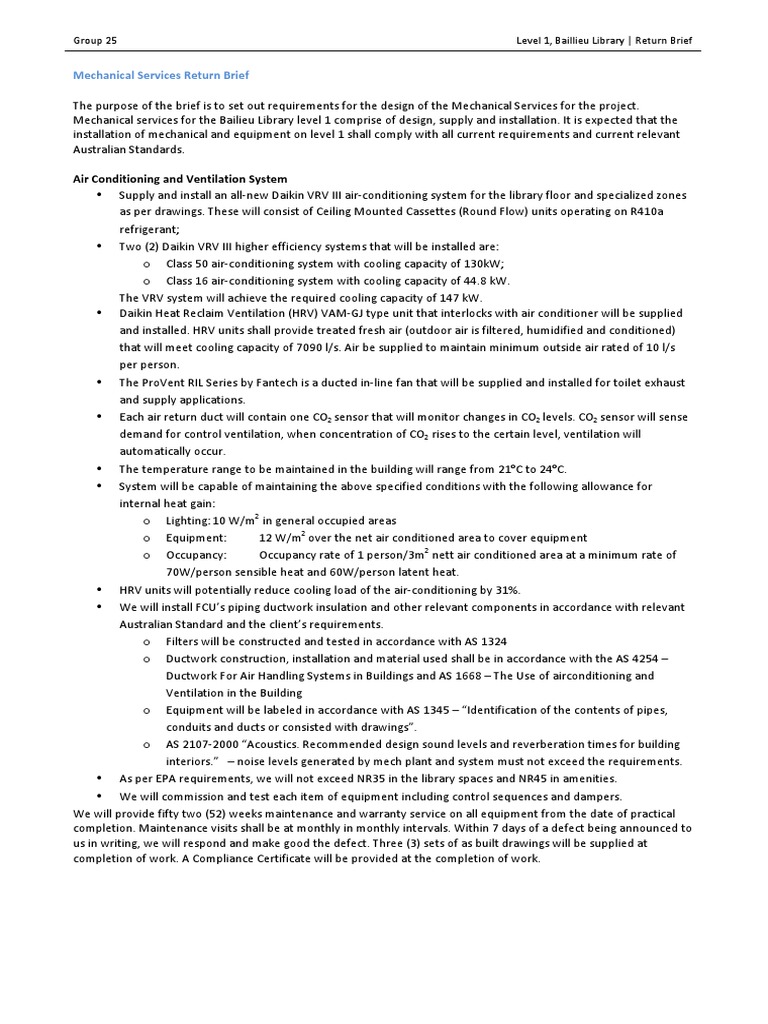 Return Brief | PDF | Air Conditioning | Duct (Flow)