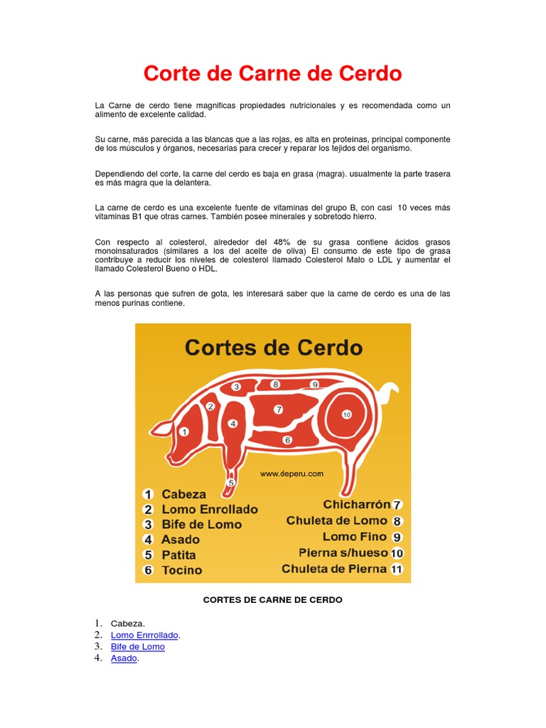 Corte de Carne de Cerdo PDF | PDF