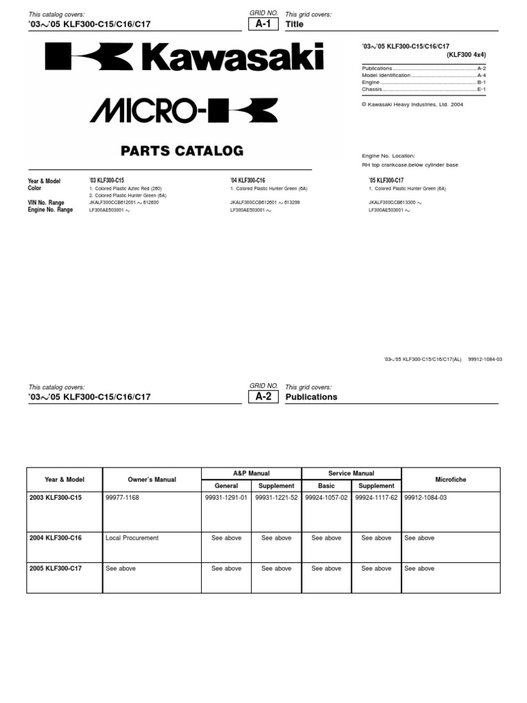 klf300 c15 c17 Parts List PDF | PDF | Transportation Engineering | Engines
