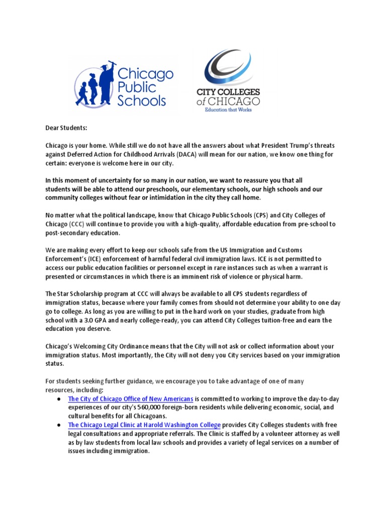 09 07 17 Daca Letter | Download Free PDF | Deferred Action For ...